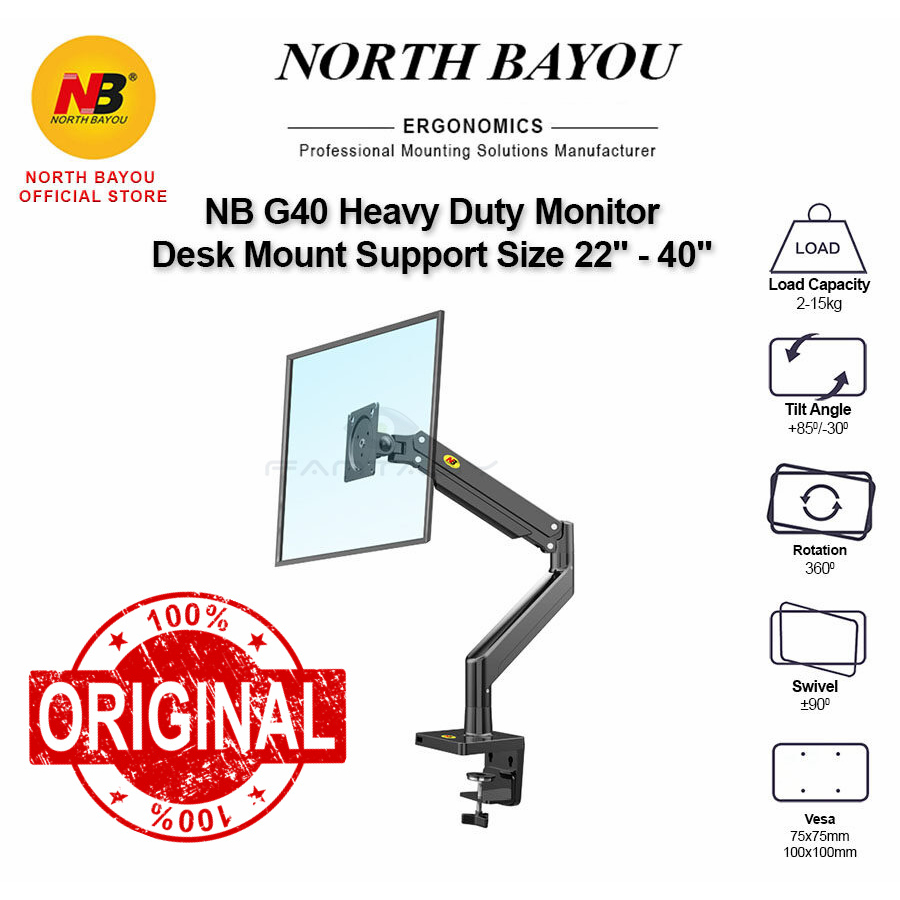 ORIGINAL NORTH BAYOU G40 G45 Heavy Duty Desktop Mount 22"-40" with ...