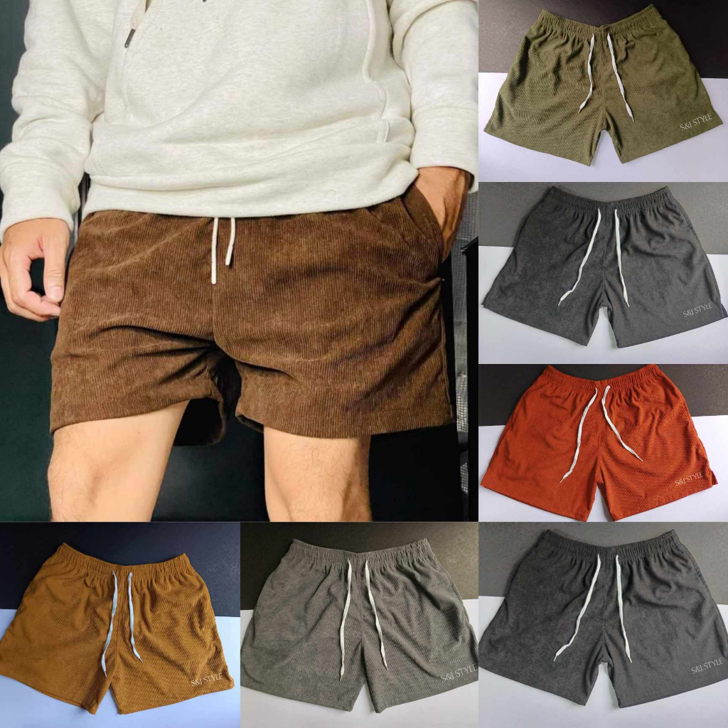 Fashion Corduroy Short for Men Women With 2 Side Pocket Slit Taslan ...