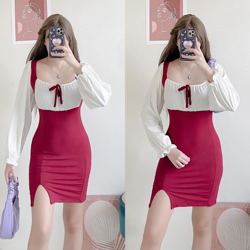 SANDY COMBI Dress Quality Knitted Fabric Free Size FITS Small to LARGE ...