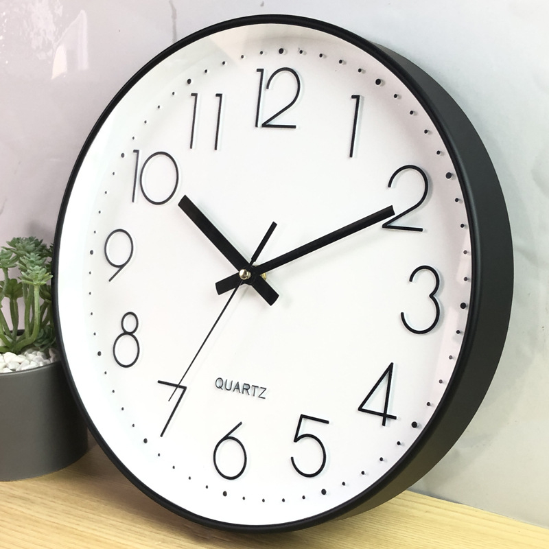 TOPO HOME PH 10inch Round Quartz Bedroom Living Room Wall Clock ...