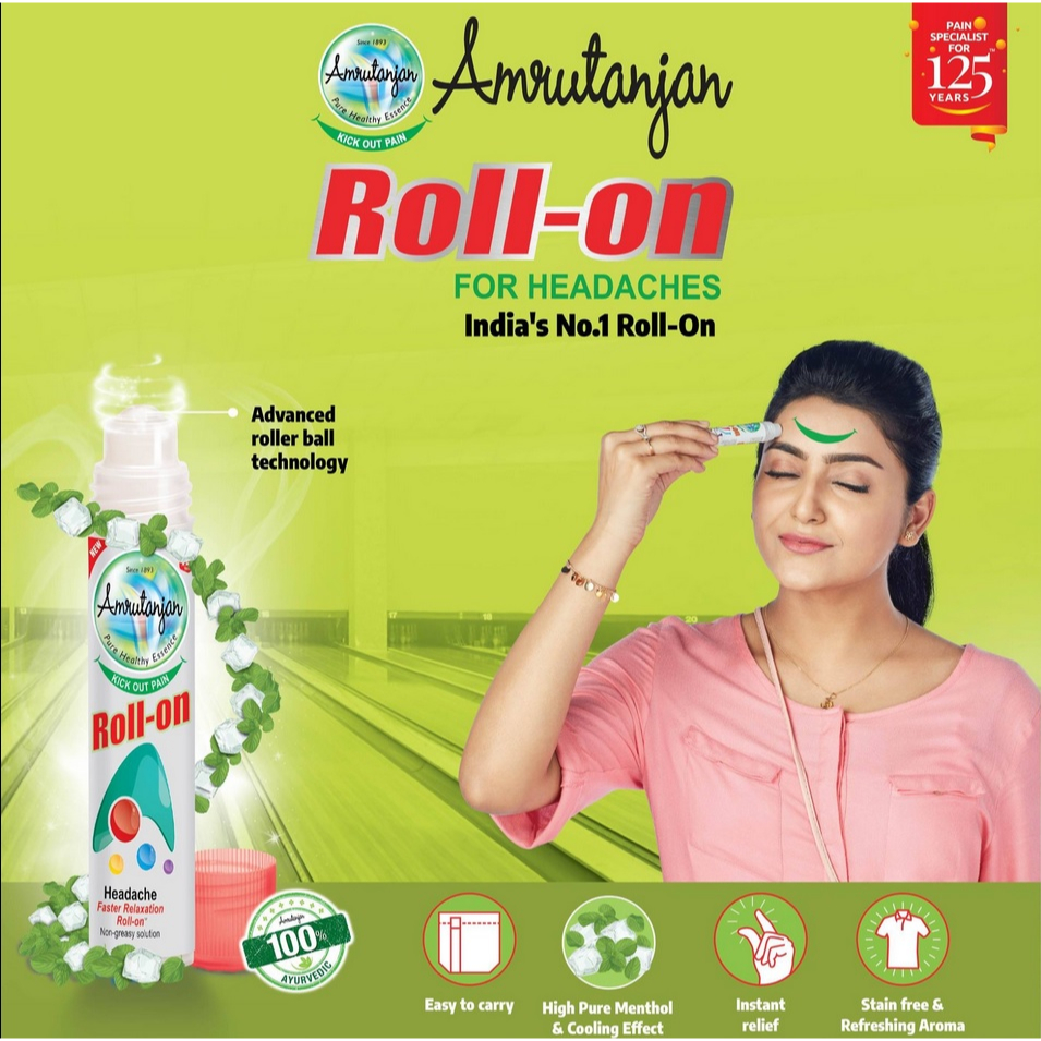 Amrutanjan Headache Roll On 10 ML | Shopee Philippines