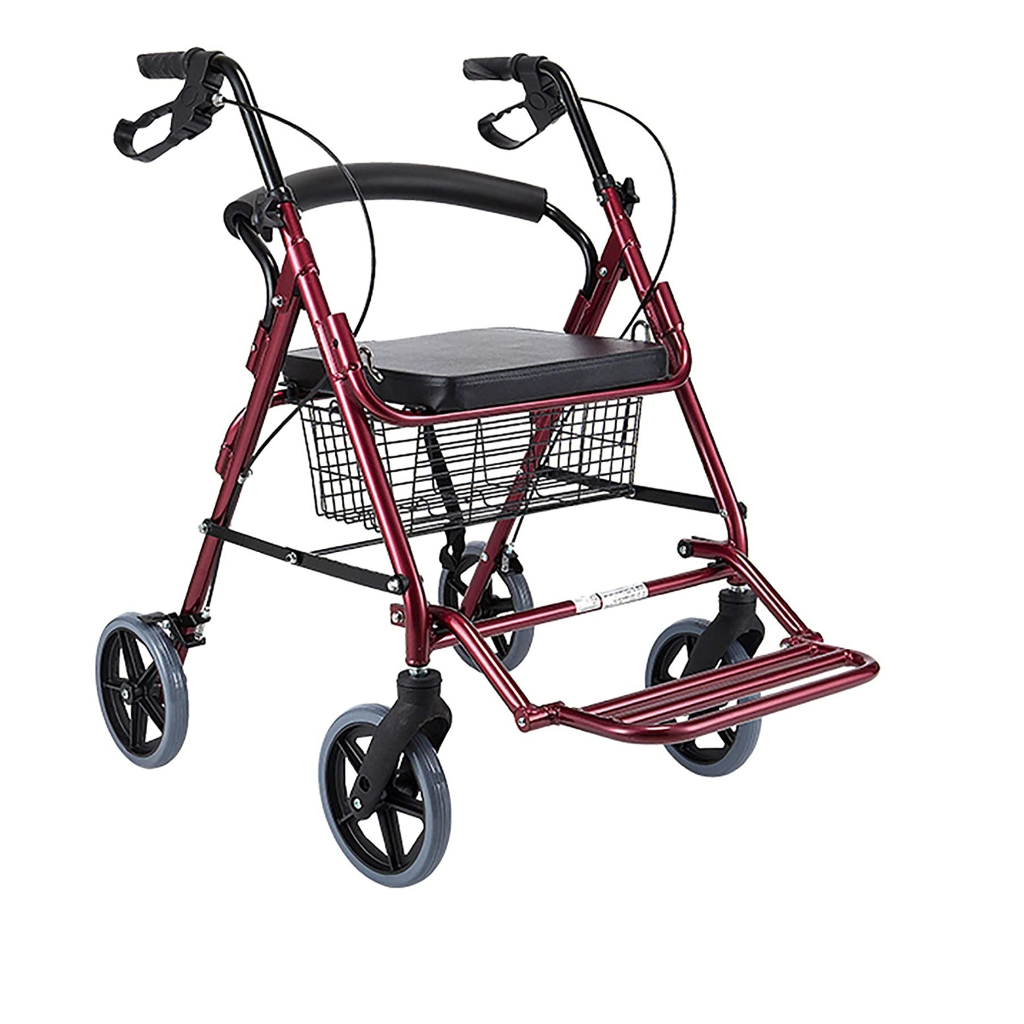 ROLLATOR WALKER WITH FOOTREST COLOR: RED, BLACK, BLUE | Shopee Philippines