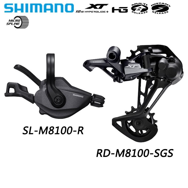 SHIMANO DEORE XT M8100 12 Speed Groupset RD-M8100-SGS Rear Derailleur SL-M8100-R Shifter Lever ...