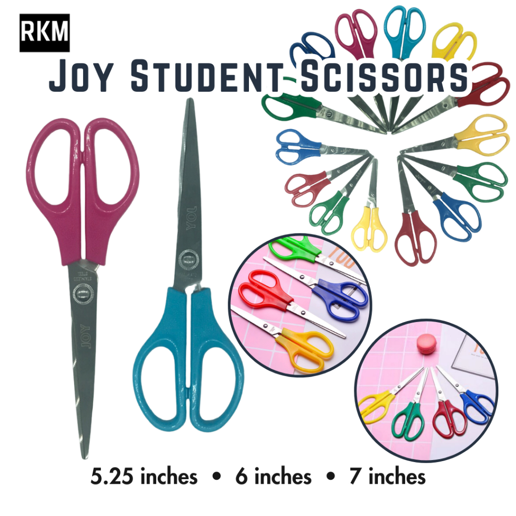 RKM Joy Student Scissors - Sharp Stainless Steel, Colored Handle ...
