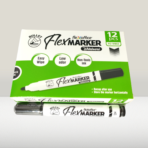 Flex marker White board black ink 12pcs/box | Shopee Philippines