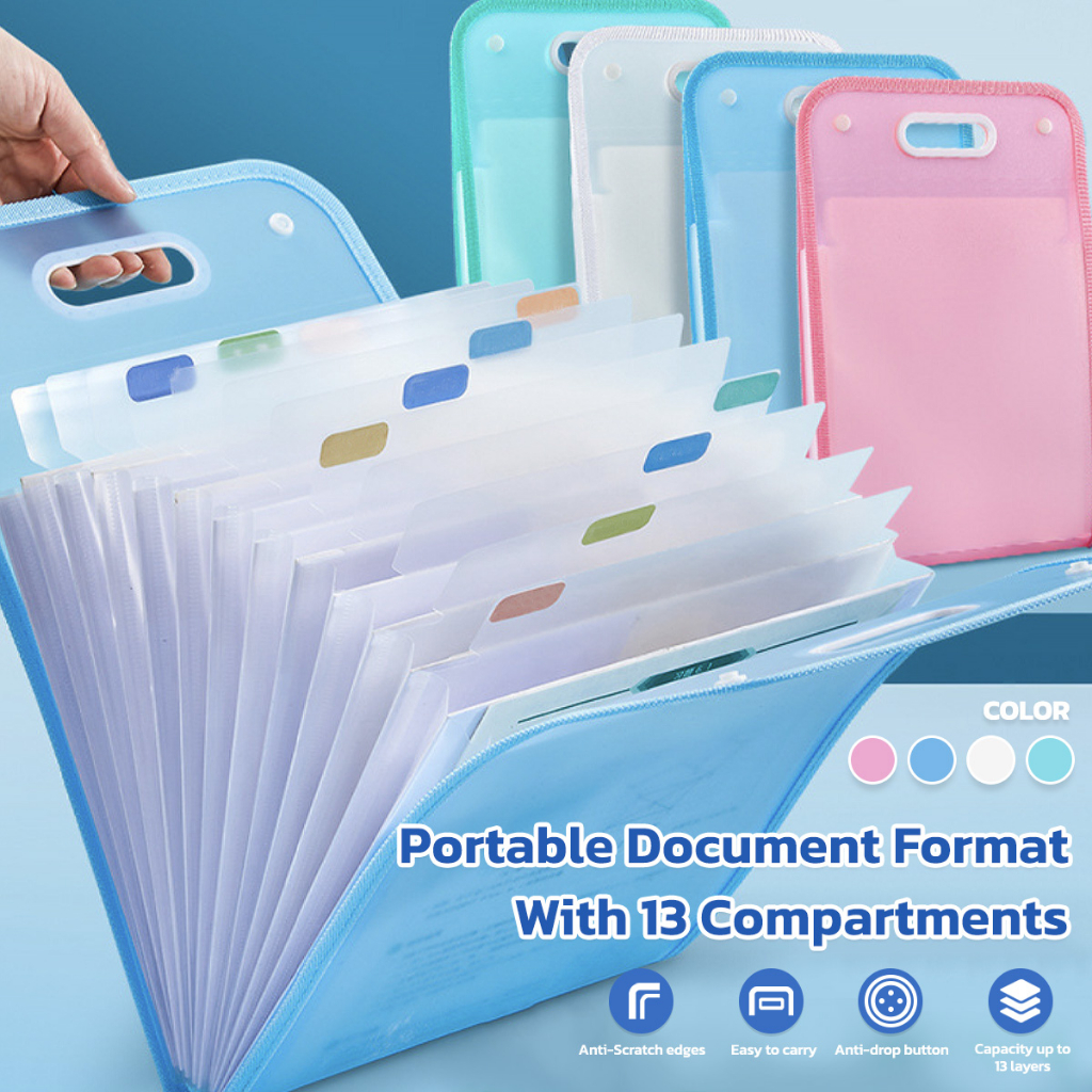 Folder File Organizer with Handle Expanding File Folder 13 layer test ...