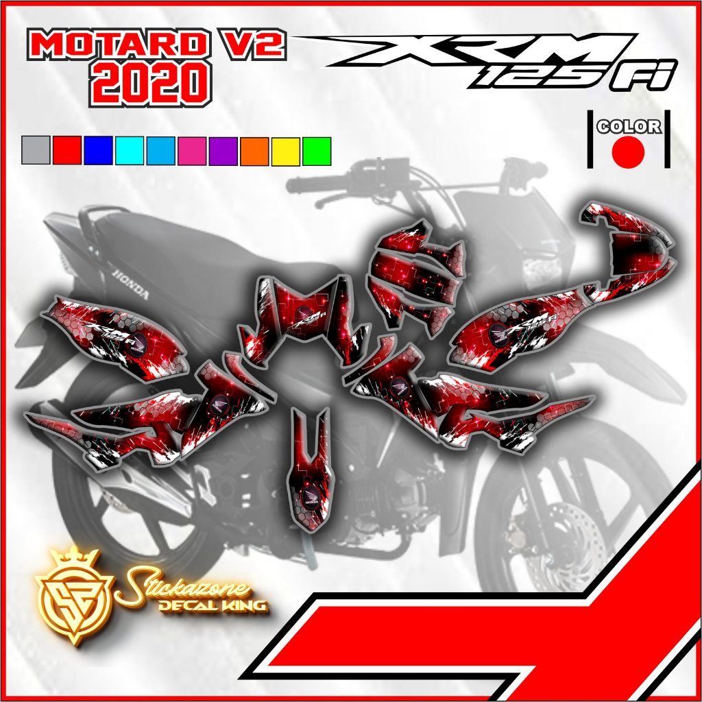 HONDA XRM 125 FI MOTARD V2 HONEYCOMB SPLATTER FULL STICKER DECALS ...