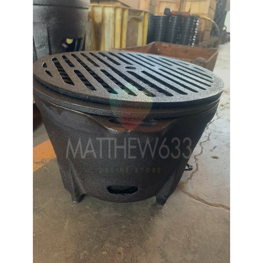 Cast Iron Kitchen Ware Charcoal Stove with Griller Set | Shopee Philippines