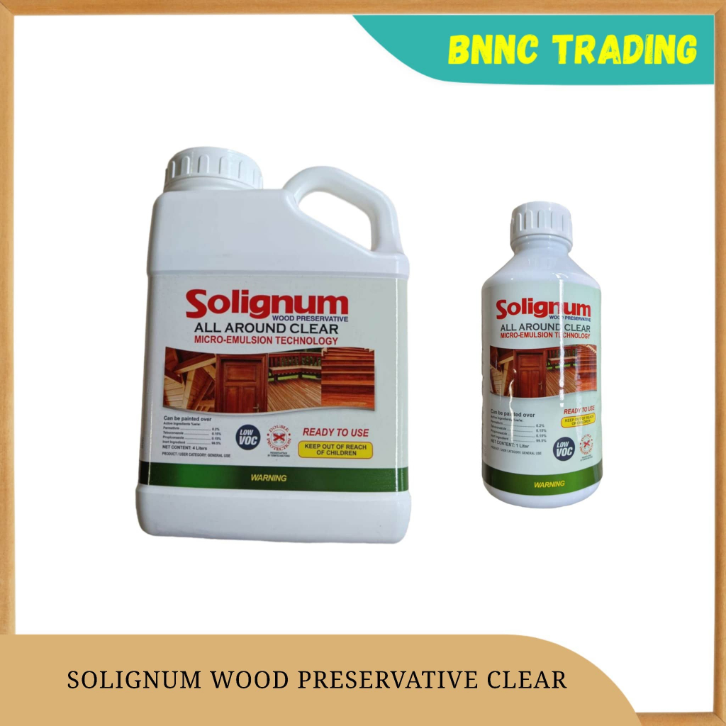 SOLIGNUM WOOD PRESERVATIVE ALL AROUND CLEAR / BROWN 1LITTER 1GALLON ...