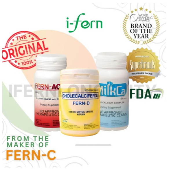 POWER TRIO Multivitamins & Minerals Set (Fern D , Fern Active , Milkca) | Shopee Philippines