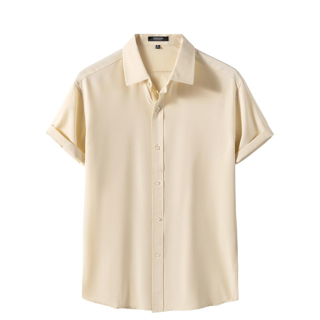 KAHAN Premium Quality Polo For Men Short Sleeve Cotton Silk Full Button ...