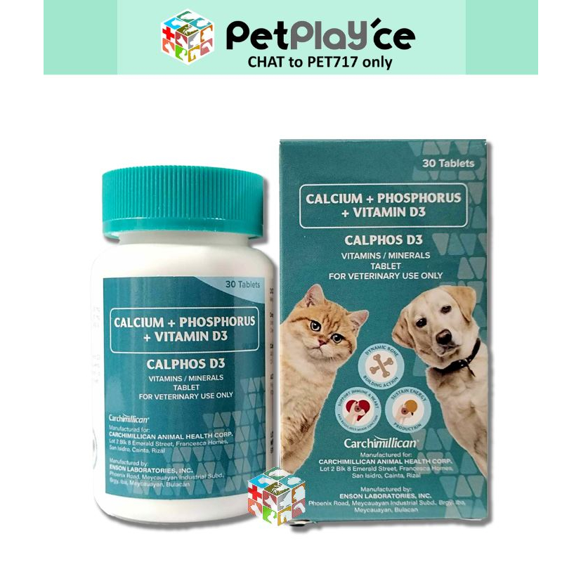 Calphos D3 Tablet 30pcs (Calcium + Phosphorus + Vitamin D3) Kawu Cani ...