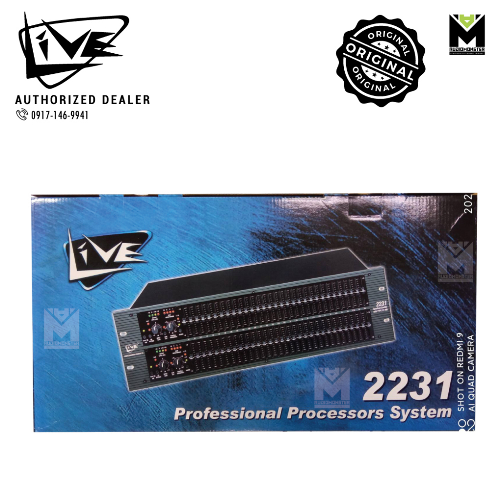 Live EQ-2231 Dual 1/3 Octave Graphic EQ Dynamic Filters 3U with Limiter ...