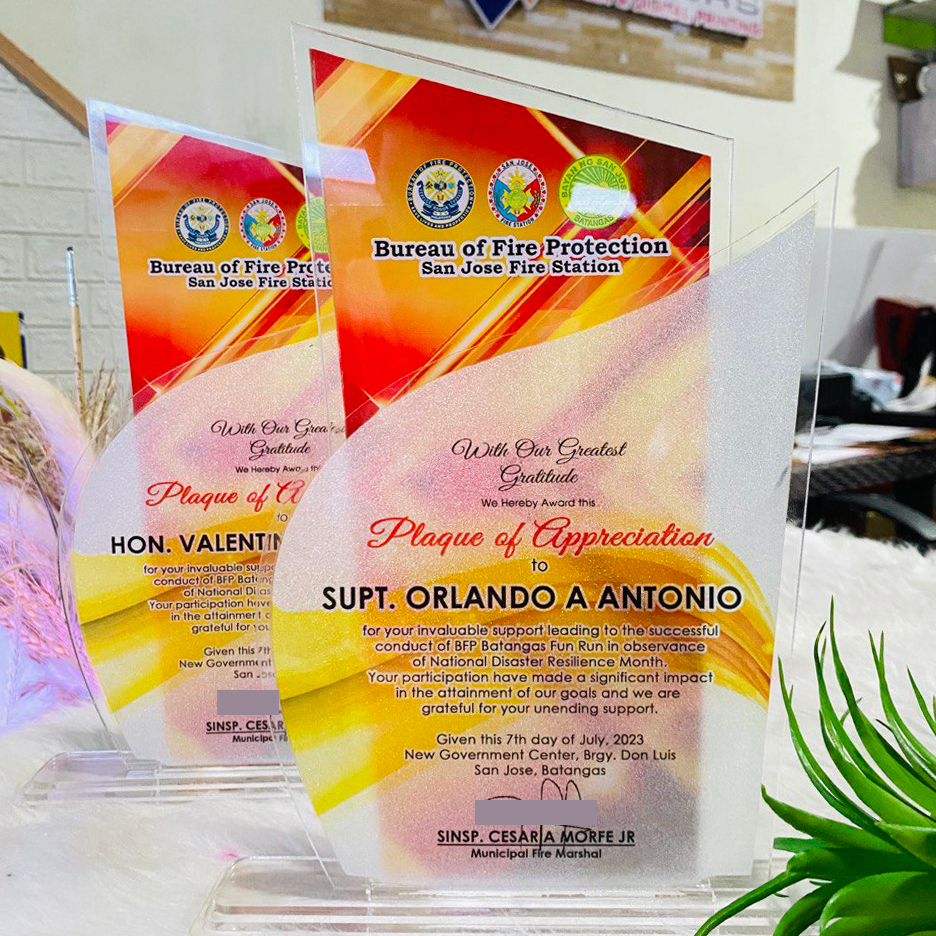 Customized Acrylic Plaque (Awards and Recognition) | Shopee Philippines