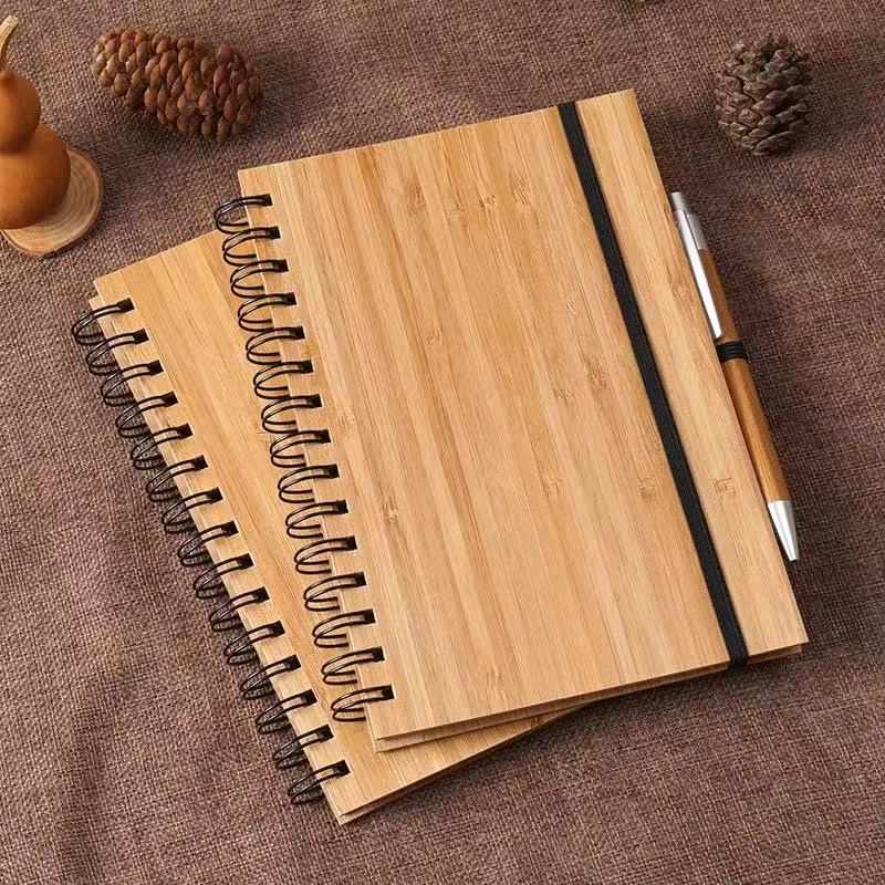 Bamboo Notebook Eco-Friendly Plain with Black Pen or w/ Black Garter ...