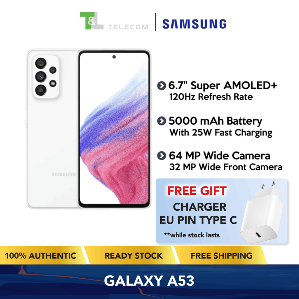[FREE CHARGER EU PIN] Samsung Galaxy A53 Dual SIM 5G | 8GB+256GB ...