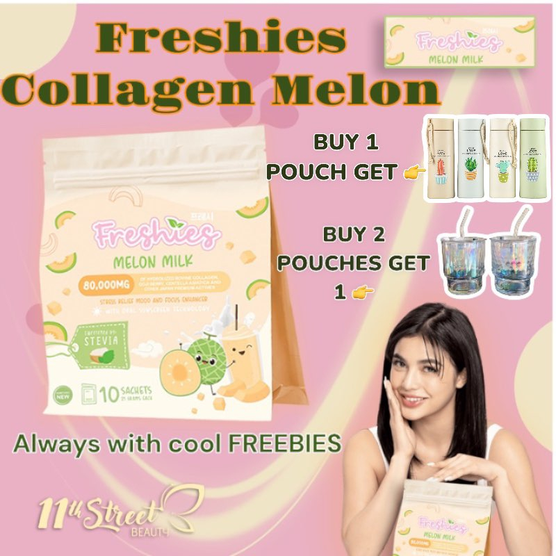 FRESHIES COLLAGEN DRINK MELON NEW FLAVOR(stress relief mood & focus ...
