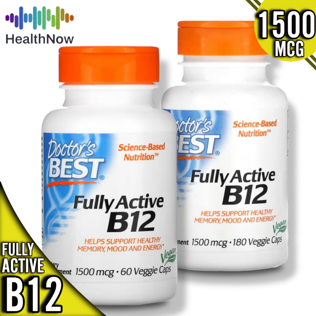 Fully Active B12 Doctors Best 1500 mcg 60 or 180 Veggie Caps ...