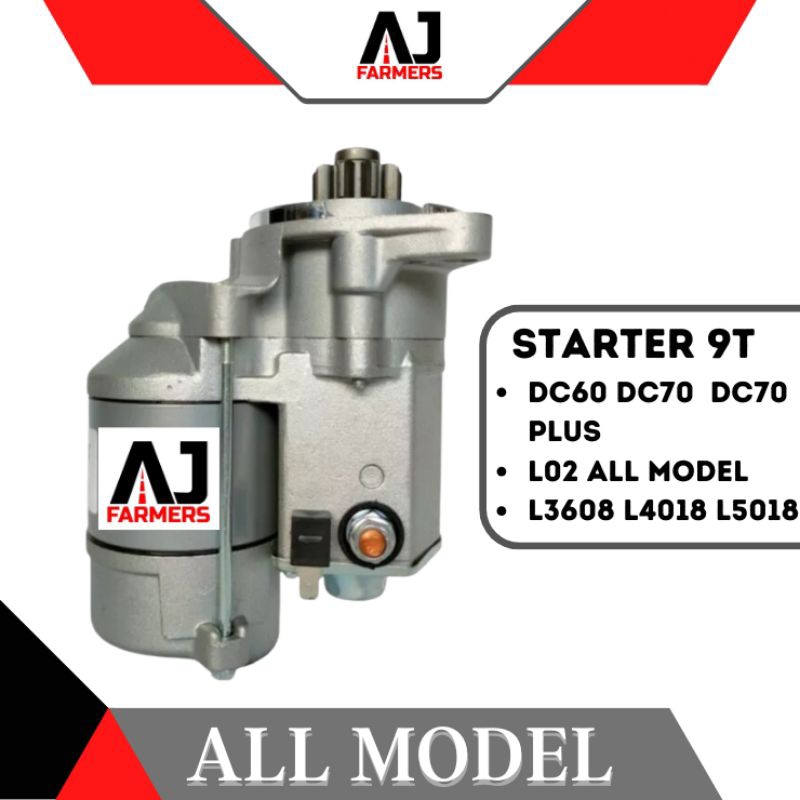 9 Teeth Starter Kubota Harvester DC60 DC70 Kubota Tractor All Model L3608 L4018 L5018 L02 ...