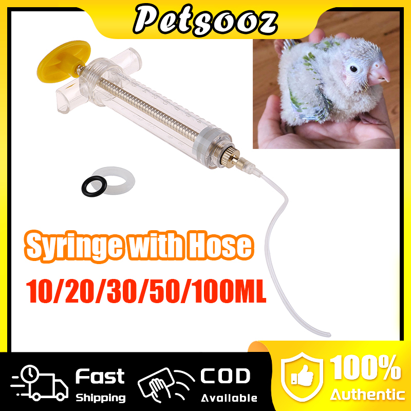 10/20/30/50/100ml Bird Feeding Syringe with PVC Tube for Parrots ...