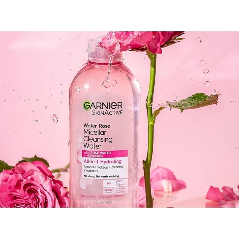 GARNIER SKINACTIVE WATER ROSE Micellar Cleansing Water 400ml | Shopee ...