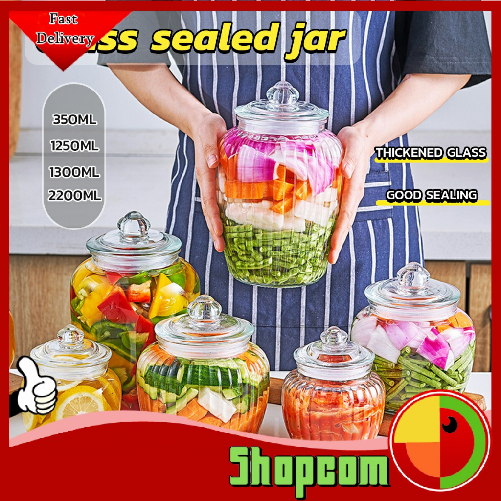 ShopCom Glass Sealed Cans Food Storage Jar Spice Bottle Storage ...