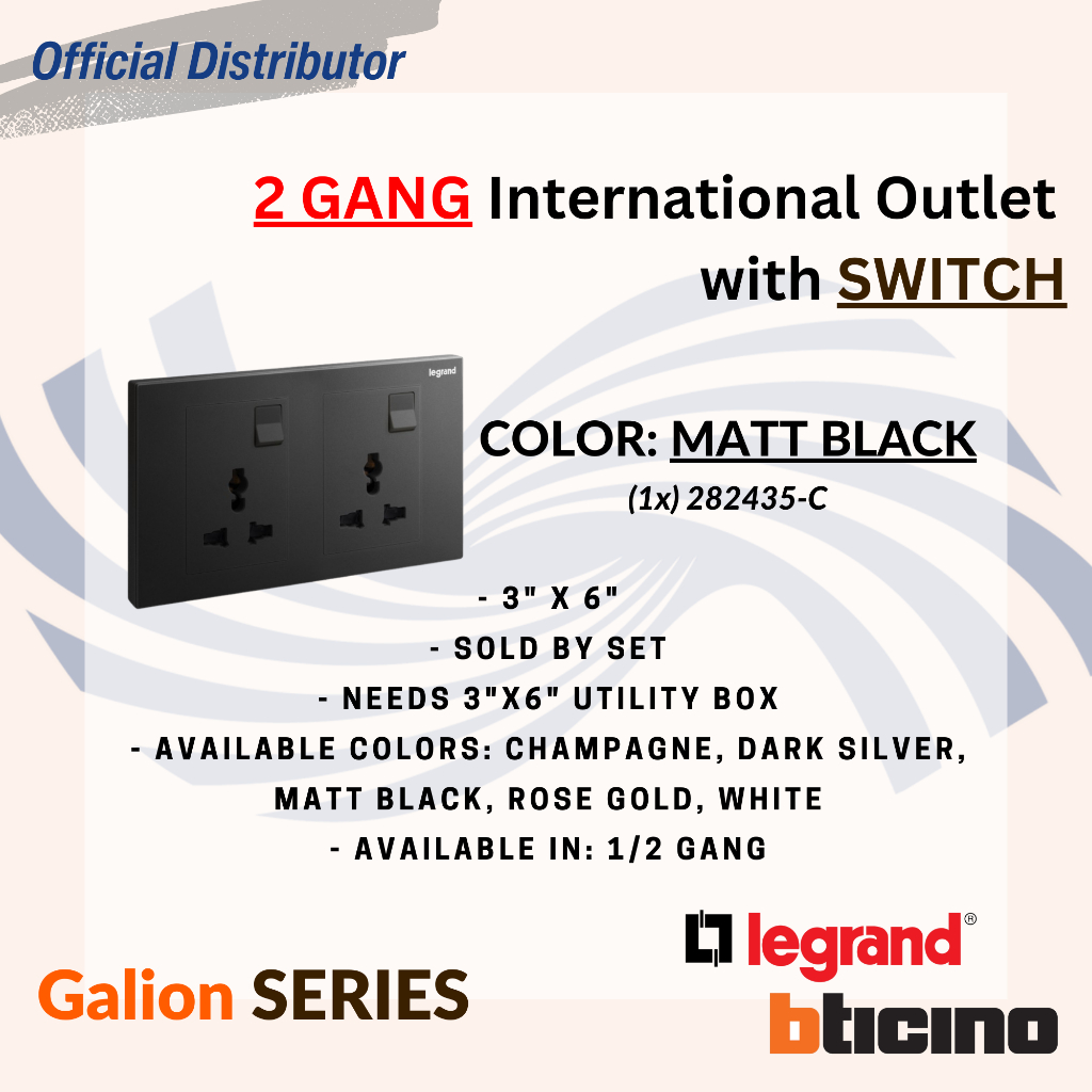 Bticino Galion 16A 250VA 1 or 2 Gang International Socket Outlet With ...