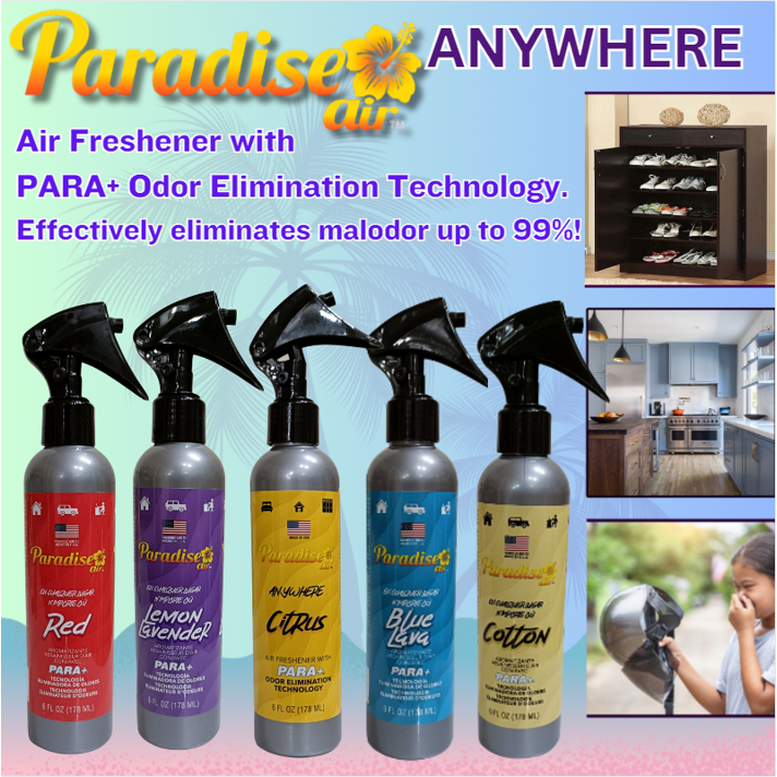 Paradise Air Freshener Spray ANYWHERE With PARA+ Odor Elimination ...