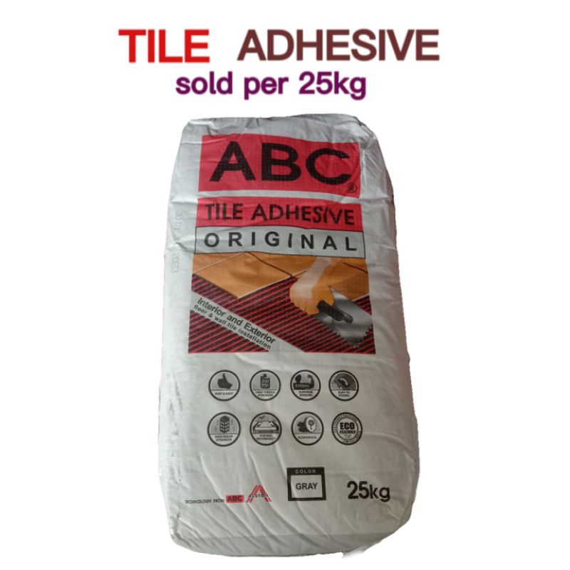 ABC Tile Adhesive Original | sold per sack | 25kg | Interior &Exterior ...