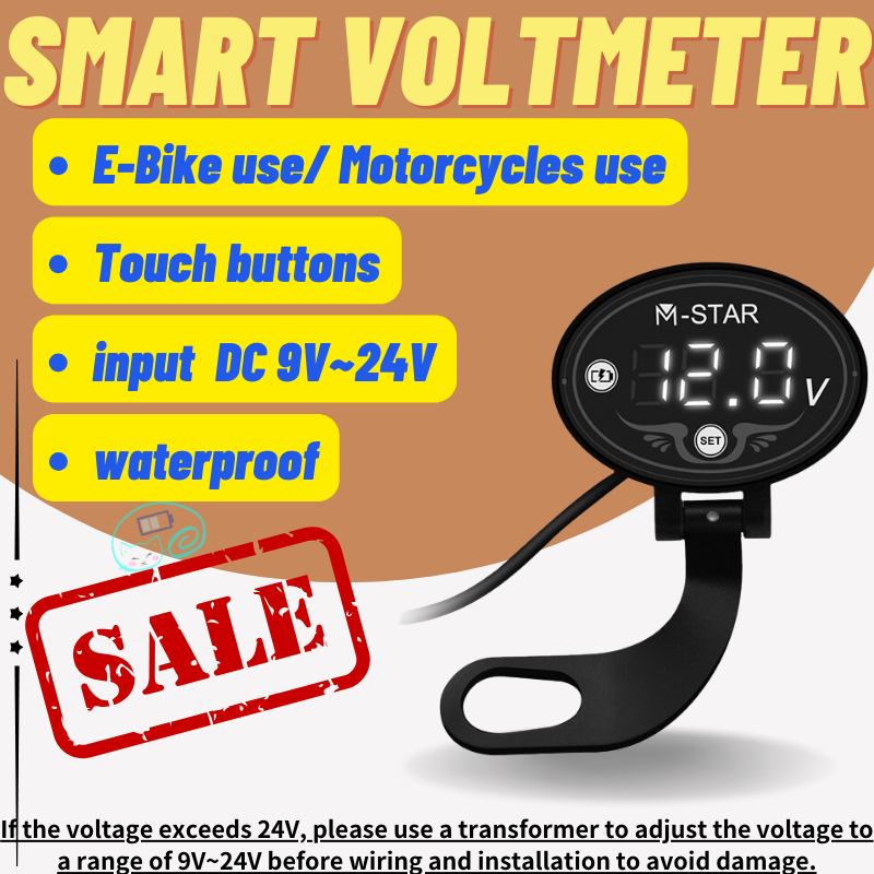 Motorcycle battery monitoring intelligent voltmeter high voltage alarm ...