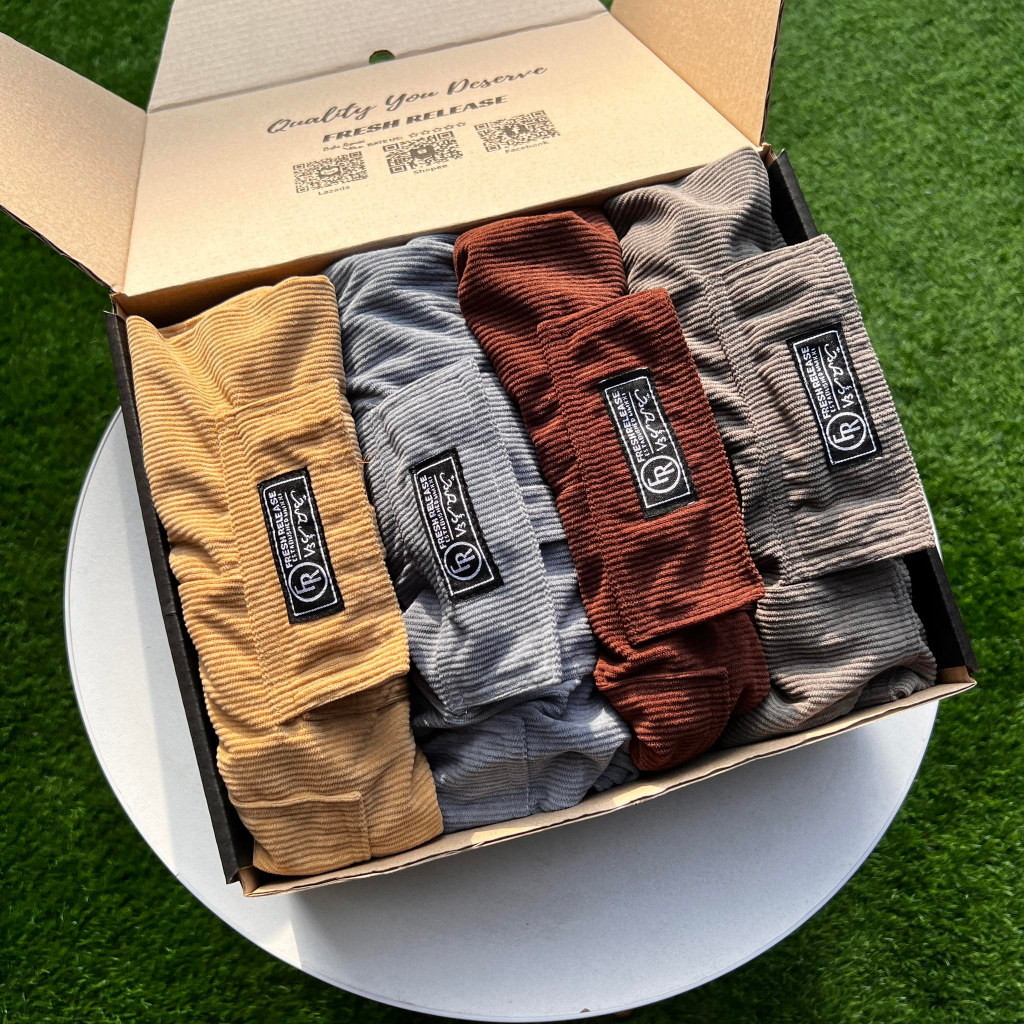 Corduroy - Cargo - Short - Fresh Release Clothing - Premium Gift Bundle ...