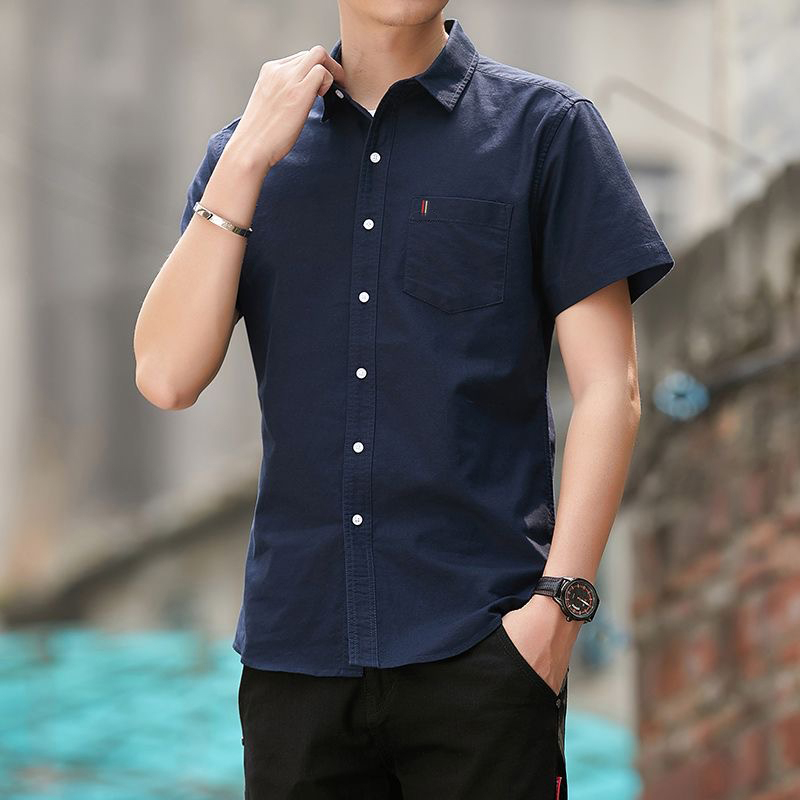 CCC-H Polo Shirt Oxford Cotton Short Sleeve For Men Plain Casual Top ...