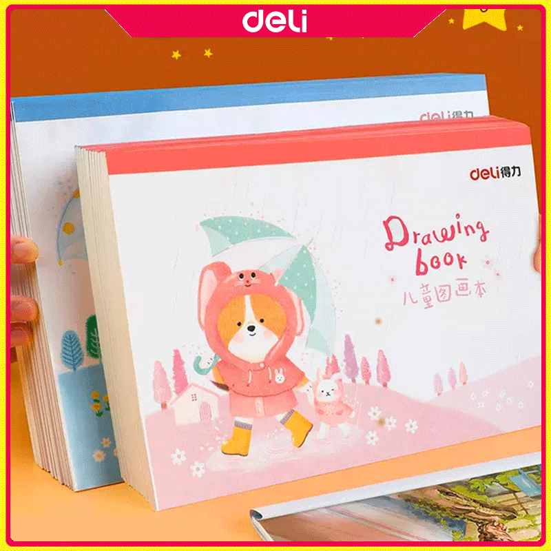 Deli Drawing Book 20 Sheets Blank Painting Skech Book For Kids School ...