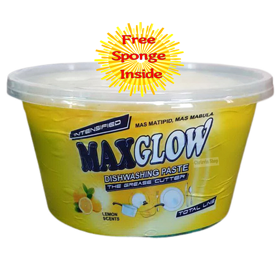 Maxglow Dishwashing Paste with Free Sponge Inside 400g. | Shopee ...