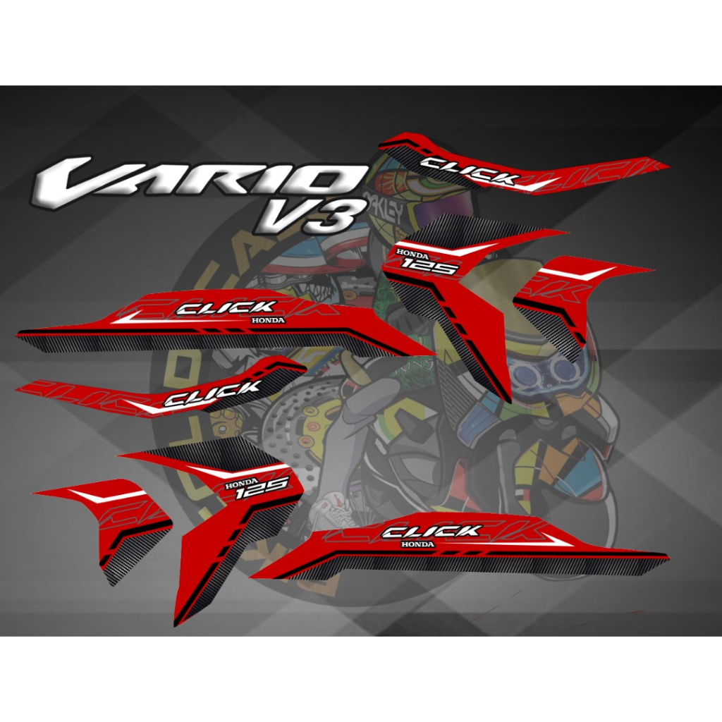 honda click v3 strip decals 6 bikcol decals | Shopee Philippines