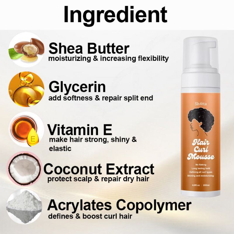 Hair Curl Mousse 200ml for Braid Finishing /Hair styling Strong Hold ...