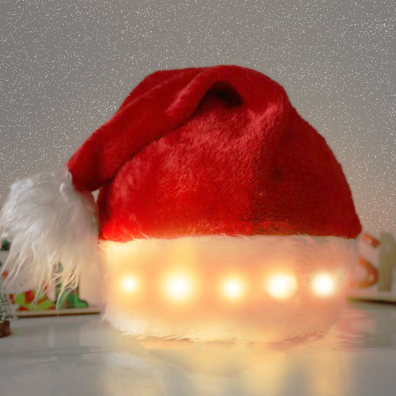 Santa Claus Hat Christmas Hat Christmas Santa Hat with Lights | Shopee ...