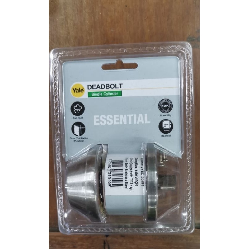 Yale Essential Series Single Cylinder Deadbolt VYED-1001 US32D ...