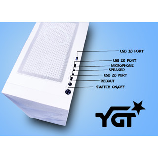 YGT B-709 black white Tempered Glass Micro-ATX/ITX Gaming PC/ Desktop ...
