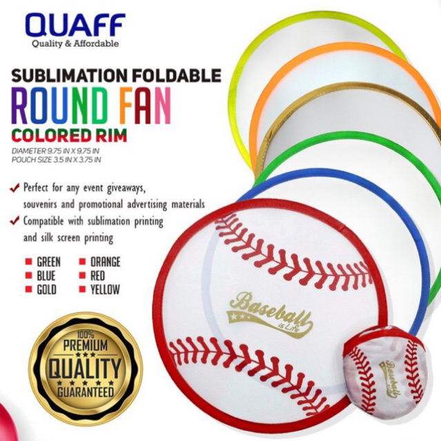 sublimation foldable round fan colored rim 50pcs set | Shopee Philippines