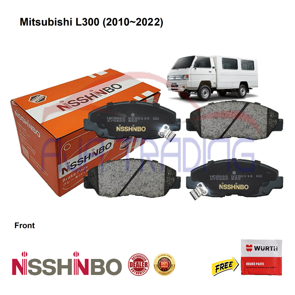 Genuine Nisshinbo Front Brake Pads with SHIMS for Mitsubishi L300 (2010 ...