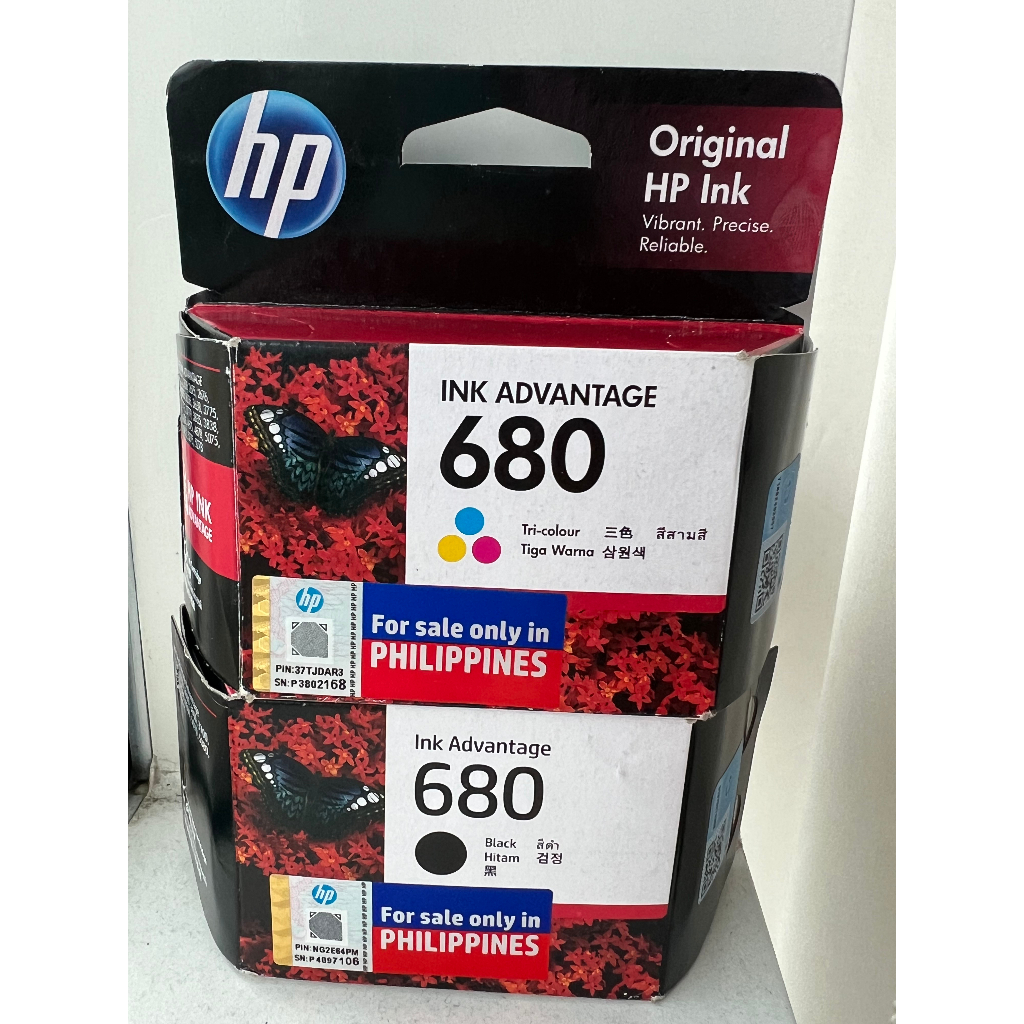 HP 680 Original Ink Advantage Cartridge Black and Tri-color Set ...