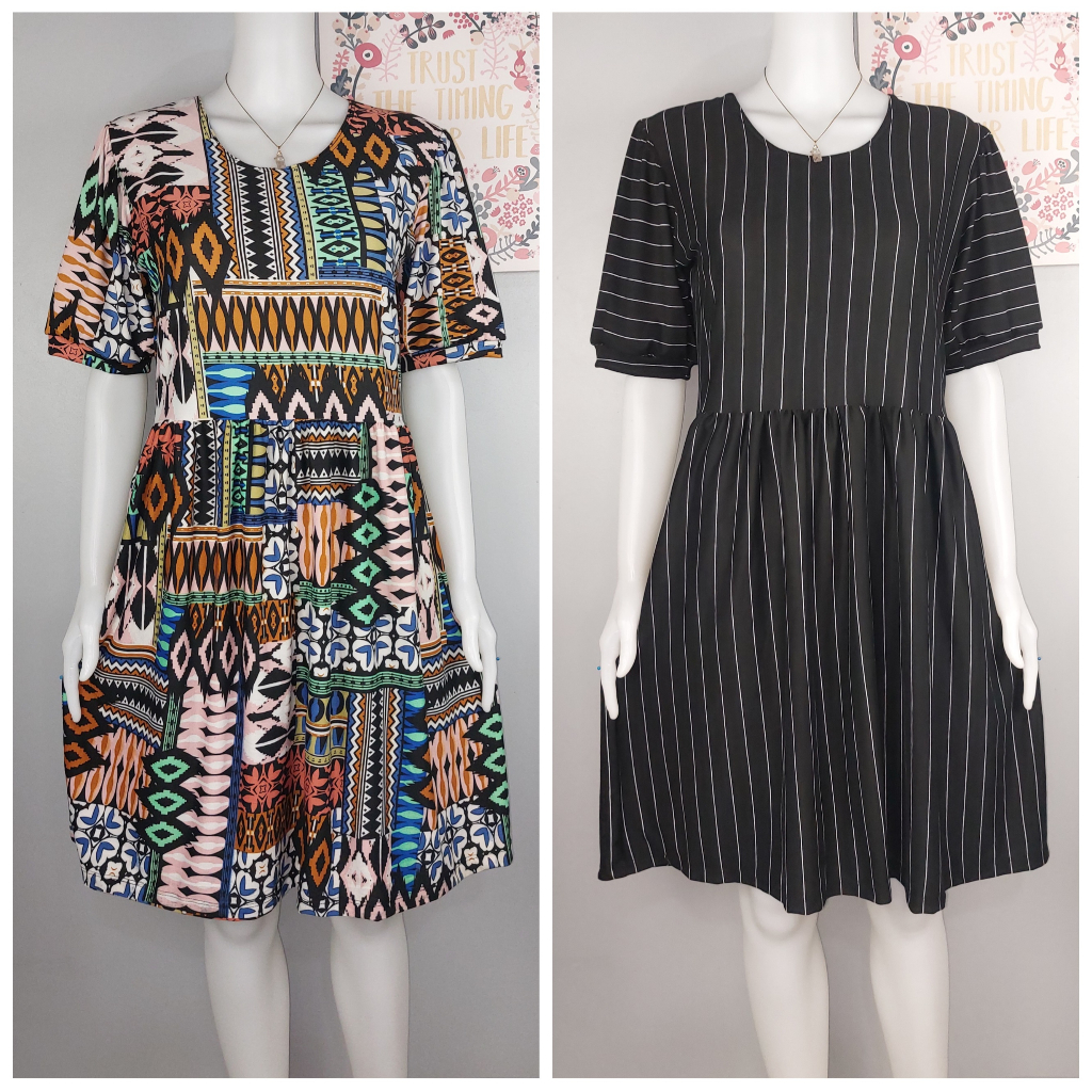 PLUS SIZE DOLL DRESS FOR WOMEN / PUFF SLEEVE DOLL DRESS | Shopee ...
