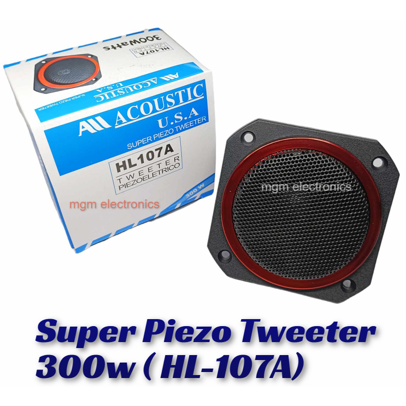 1pc ACOUSTIC Super Piezo Tweeter Square HL-107A 300W With Grills Heavy ...