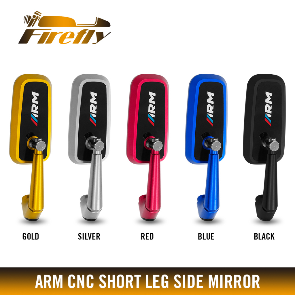 Firefly ARM Short Leg Side Mirror Blue Lens Heavy Duty Material Made in ...