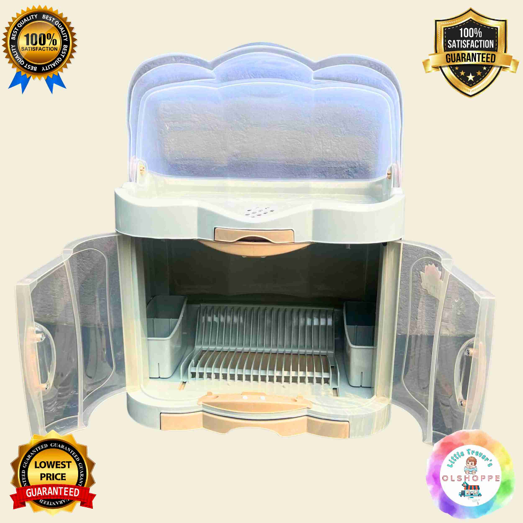 8809DC - "BEIGE" Aesthetic Dish Rack/Dish Cabinet/Dish Drainer Floral ...