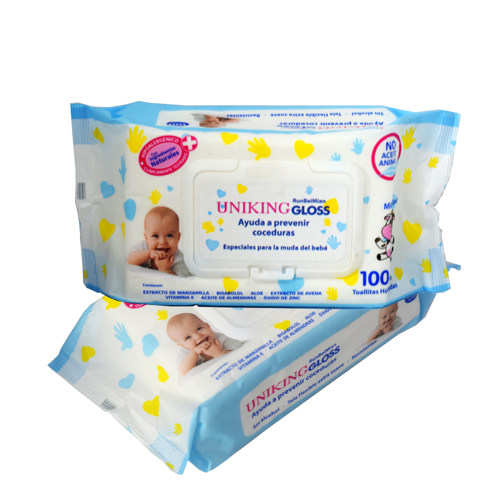 PH SHOP UNIKING RUNBEIMIAN GLOSS BLUE BABY WIPES 100 SHEETS UK002 ...