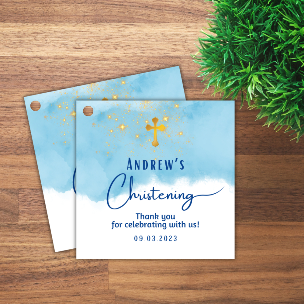 20pcs Christening Tag for Girl / Boy | Baptismal Tag | Thank You Tag ...