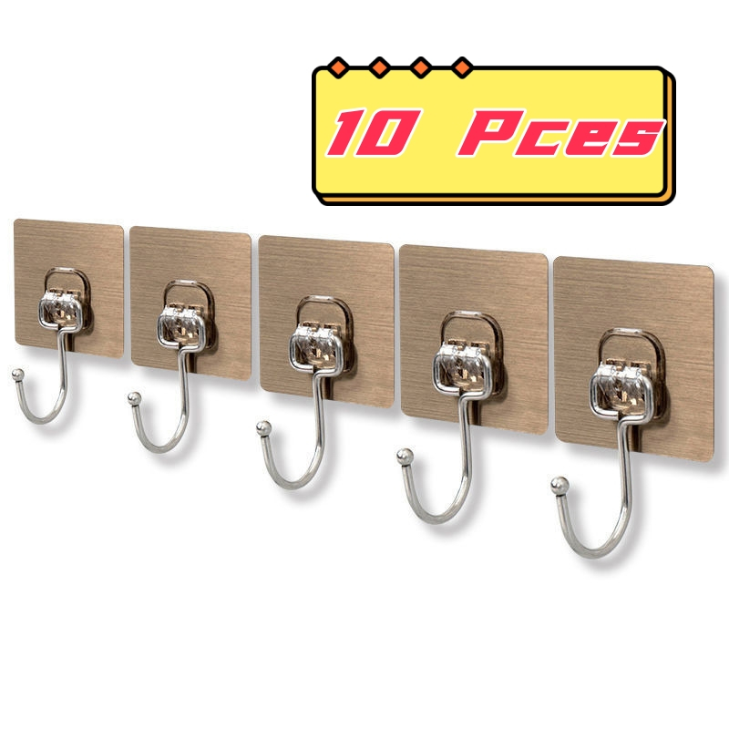 10 Pieces Hooks Wall Sticker Transparent Multifunctional Sticker ...
