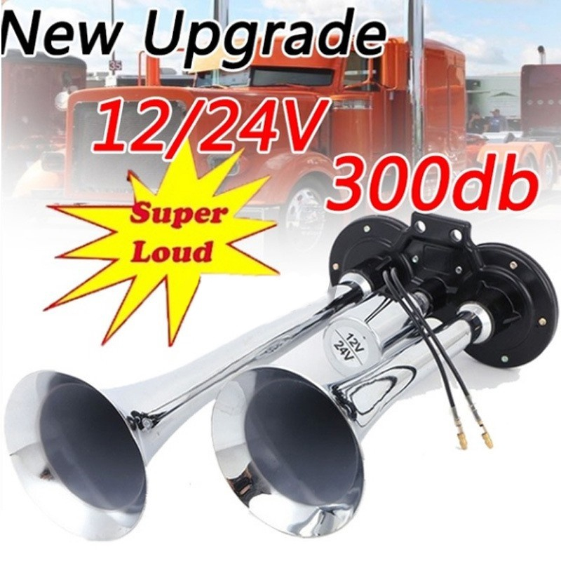 【Fast Local Delivery】300DB Super Loud Air Horn Dual Trumpet Horn With ...